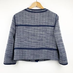 Magaschoni | Jackets & Coats | Magaschoni Navy Tweed Jacket M | Poshmark